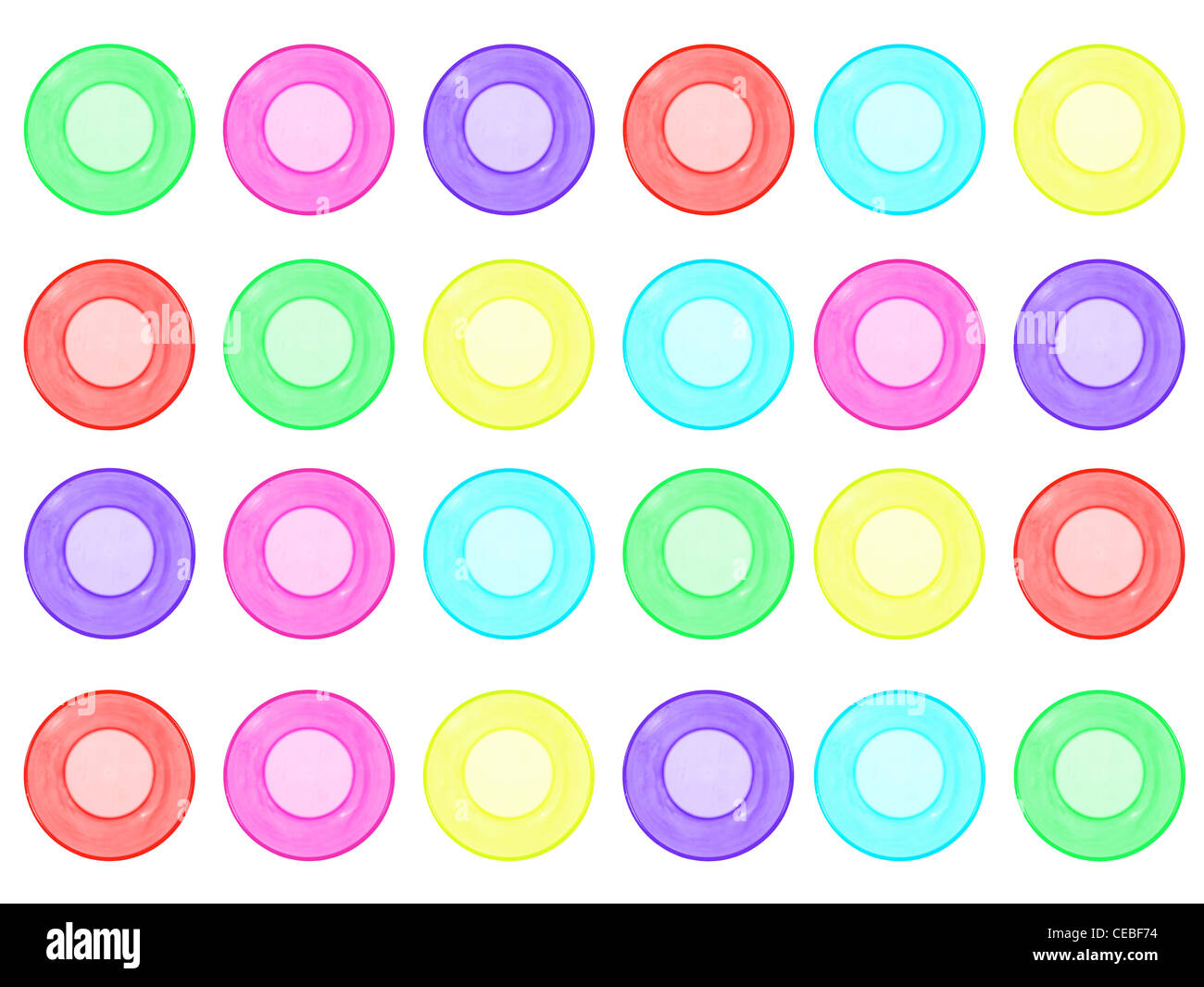 Colored drinking cups isolated against a white background Stock Photo ...