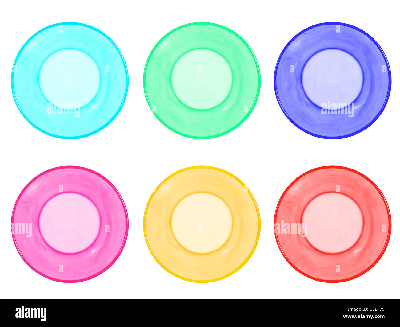 Colored drinking cups isolated against a white background Stock Photo ...
