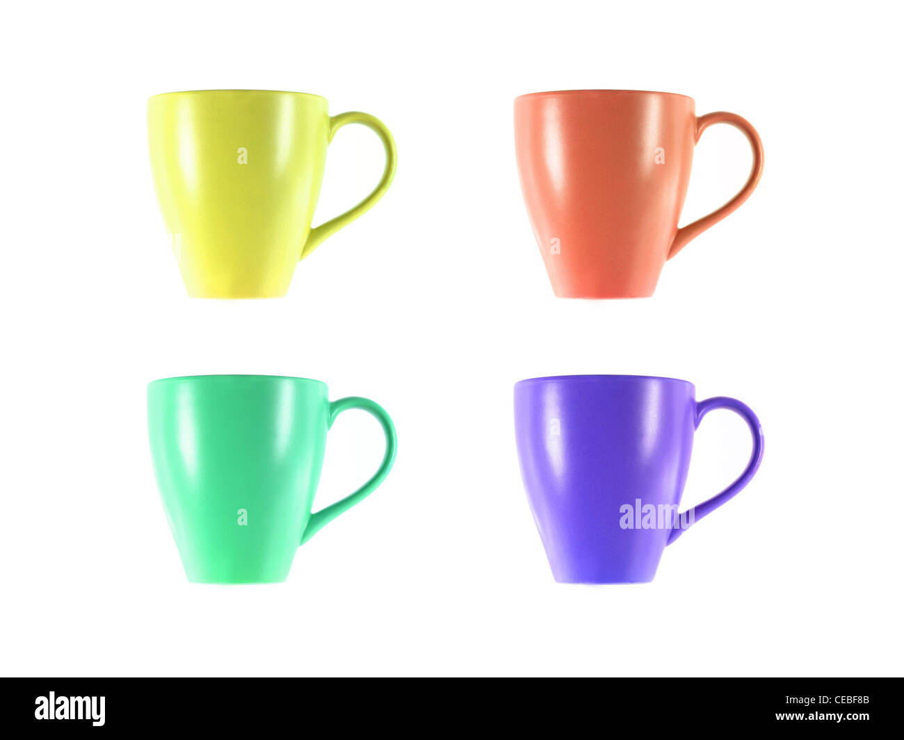 Colored drinking cups isolated against a white background Stock Photo ...