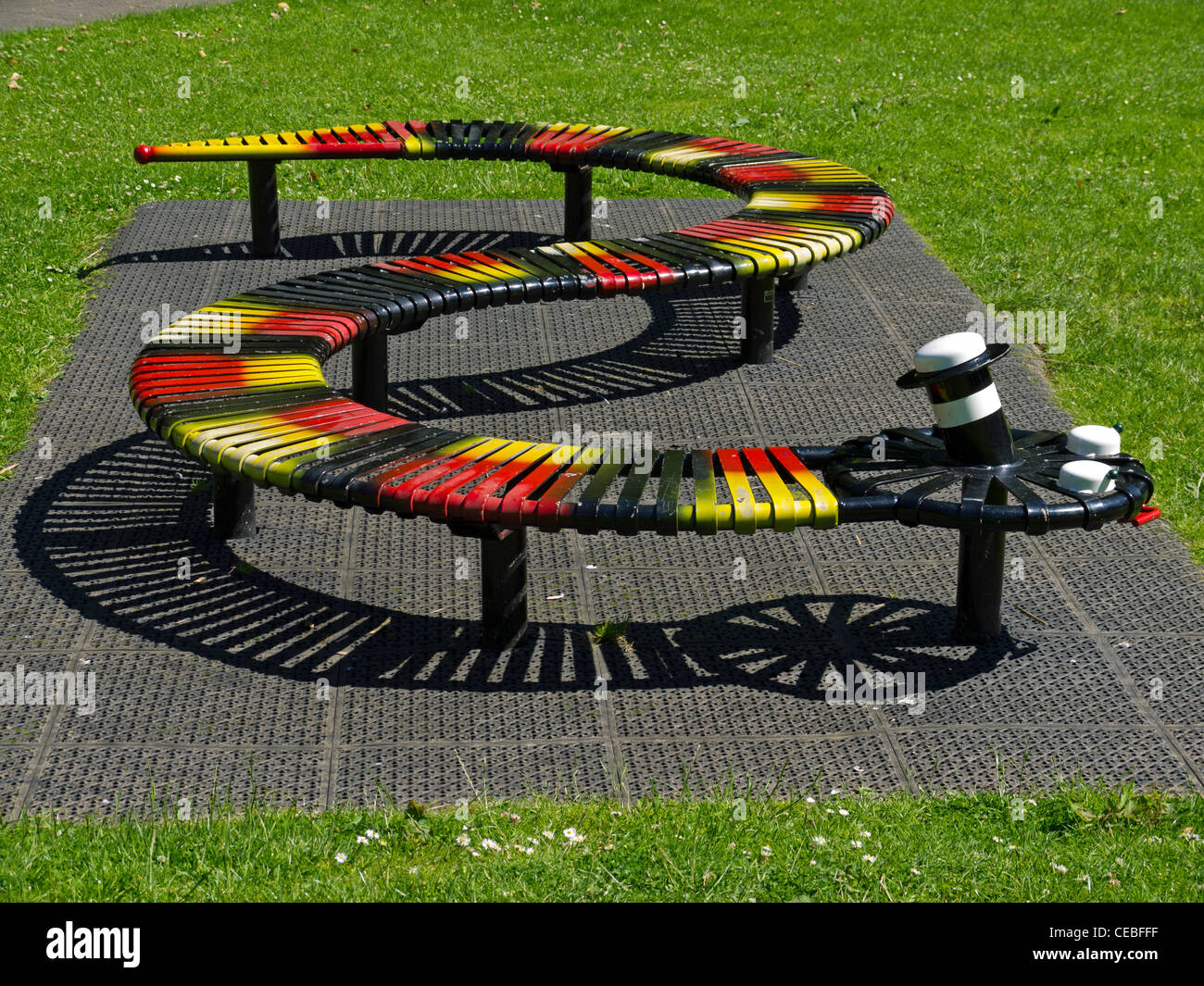 playground equipment made to look like a colourful snake Stock Photo ...