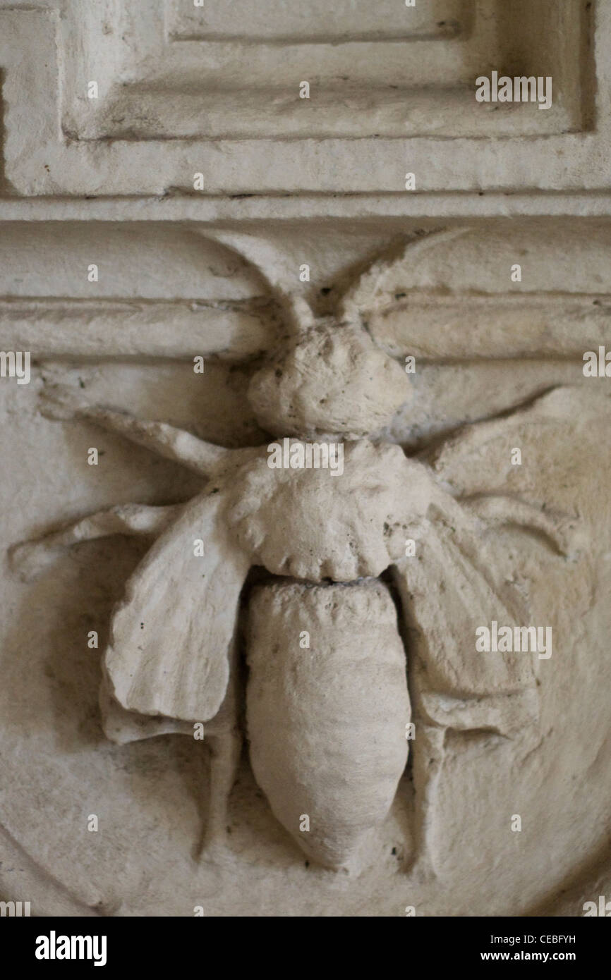A Bee cut out of stone Roman Architecture Stock Photo - Alamy