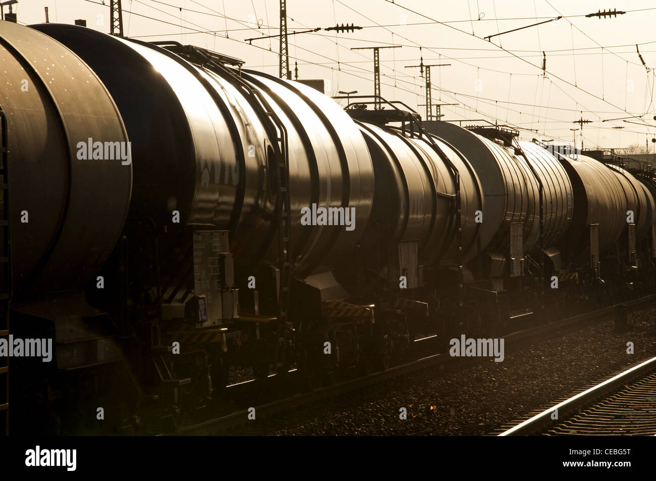 Railway oil tankers Stock Photo - Alamy