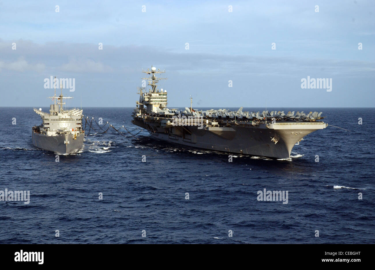 The fast combat support ship USS Camden (AOE 2) conducts a ...