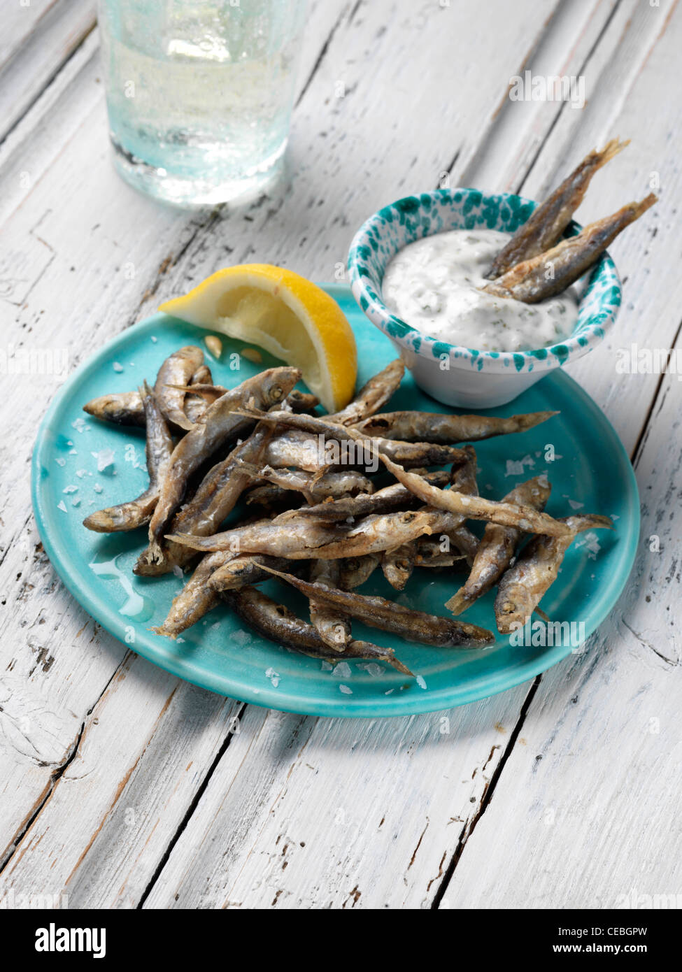 Deep fried seasoned whitebait Stock Photo - Alamy