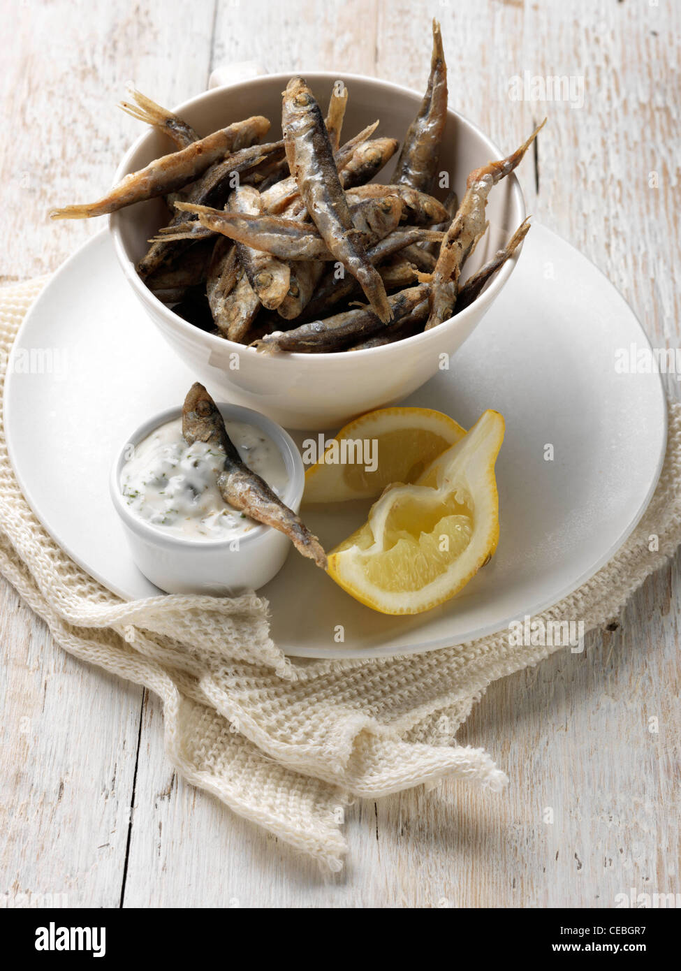 Deep fried seasoned whitebait Stock Photo - Alamy