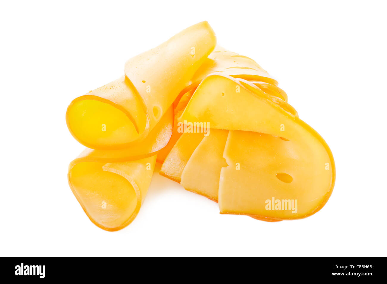 Sliced cheese isolated on white background Stock Photo - Alamy