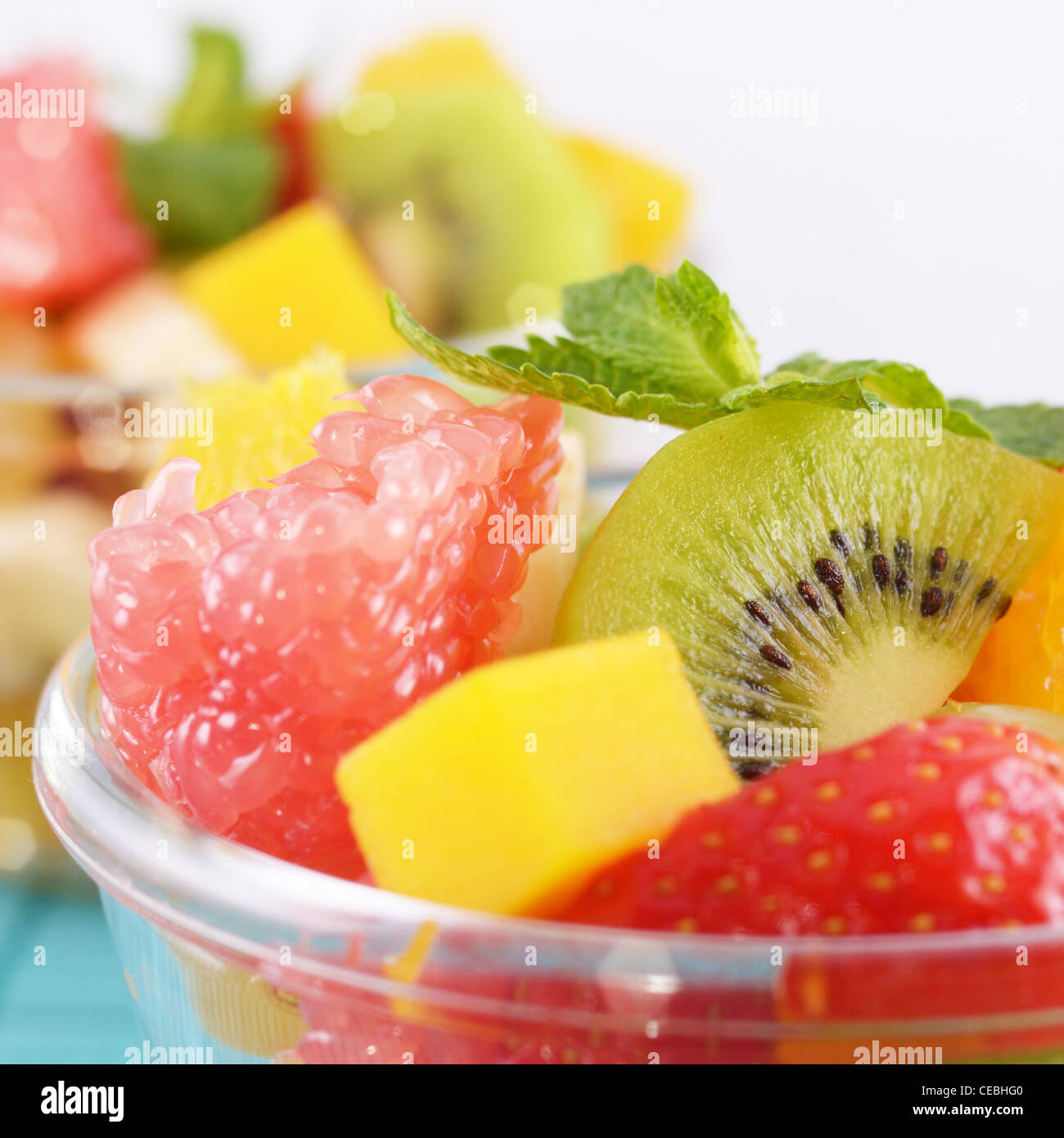 Healthy fruit mix in the glass bowl Stock Photo - Alamy