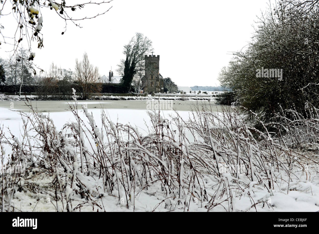 Falmer village church near Brighton this morning after the overnight ...