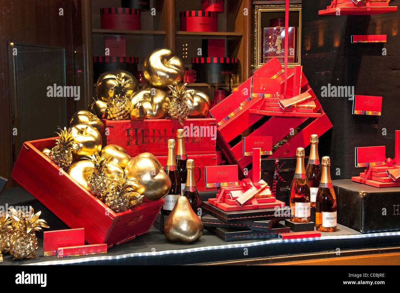 Place de Madeleine Paris luxury food shop Hediard France Stock Photo ...