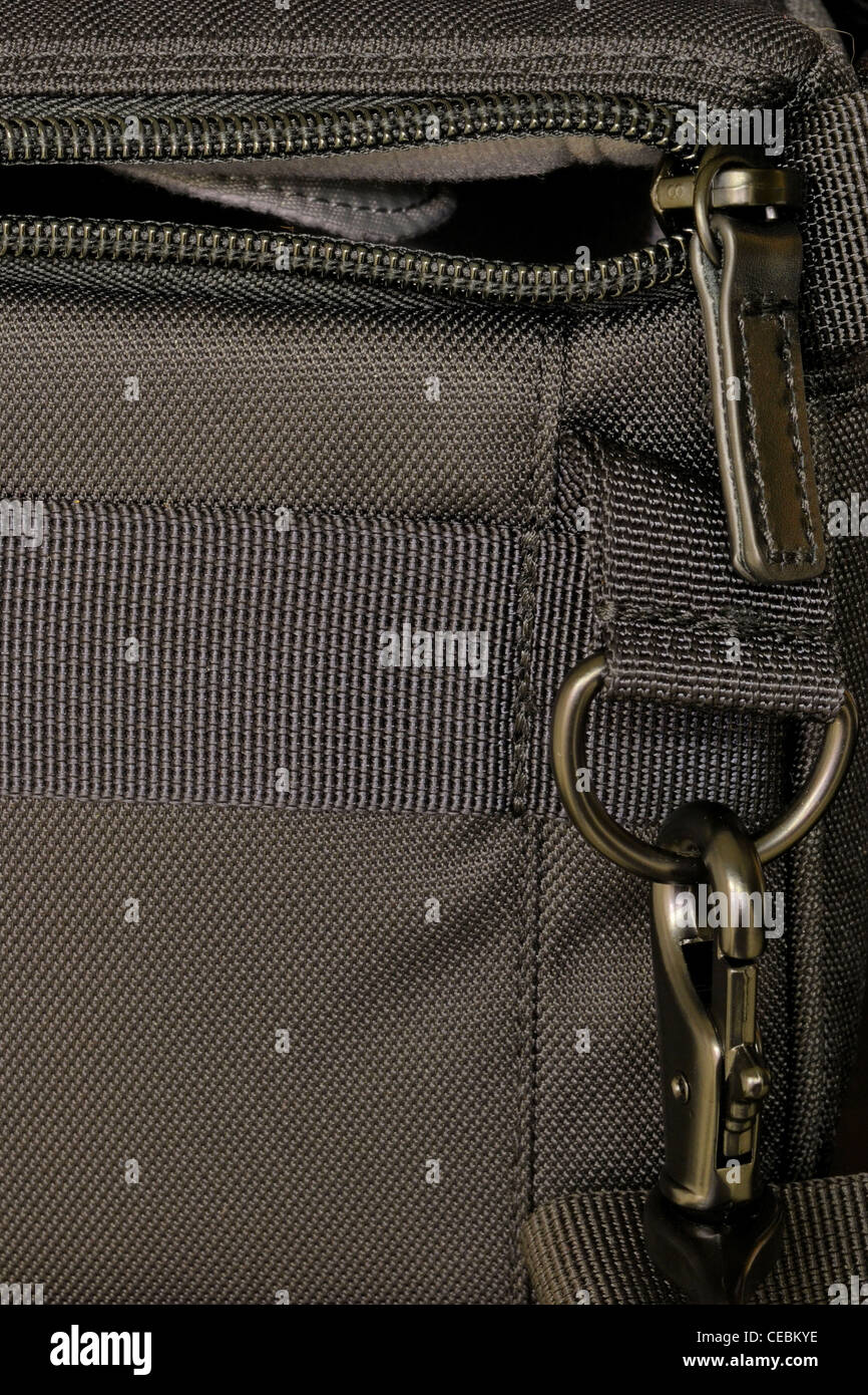 closeup of black nylon camera bag Stock Photo - Alamy