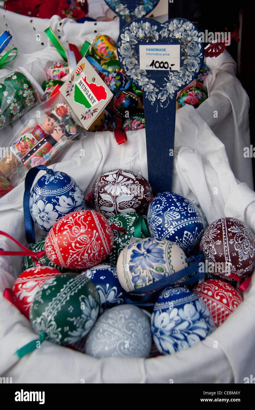 Hungary, capital city of Budapest. Traditional Hungarian handicrafts ...