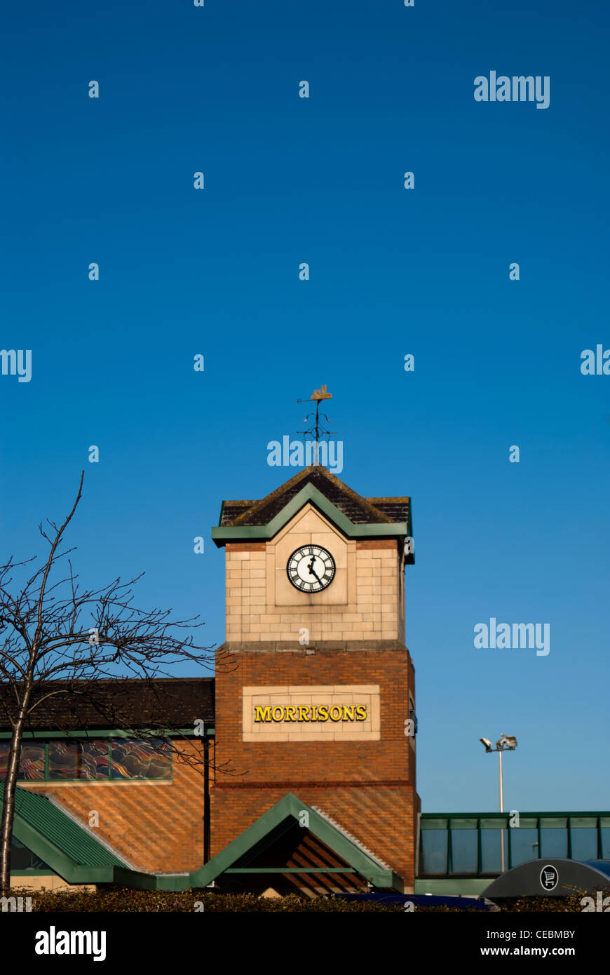 Morrisons supermarket clock hi-res stock photography and images - Alamy