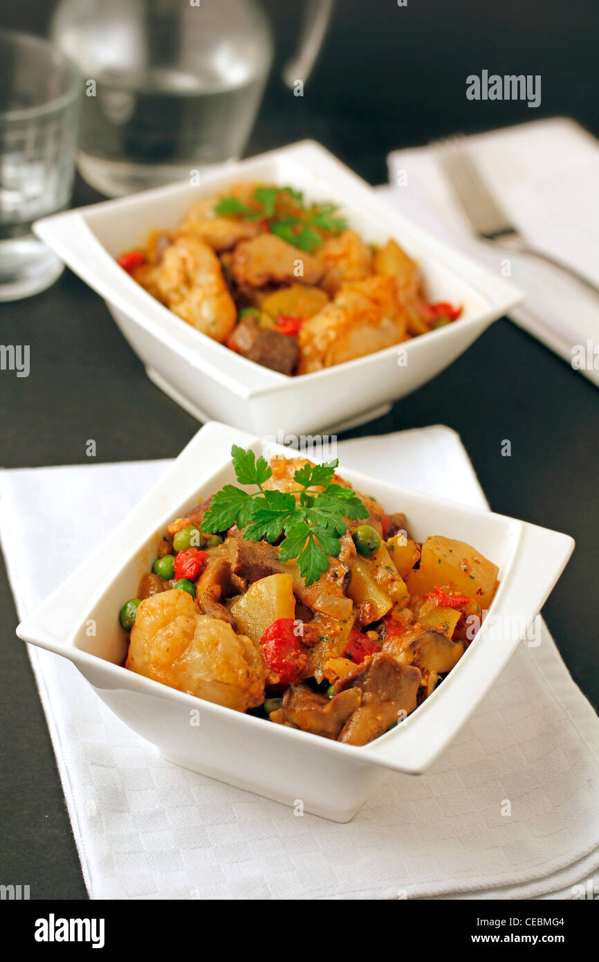 Monkfish with boletus. Recipe available Stock Photo - Alamy