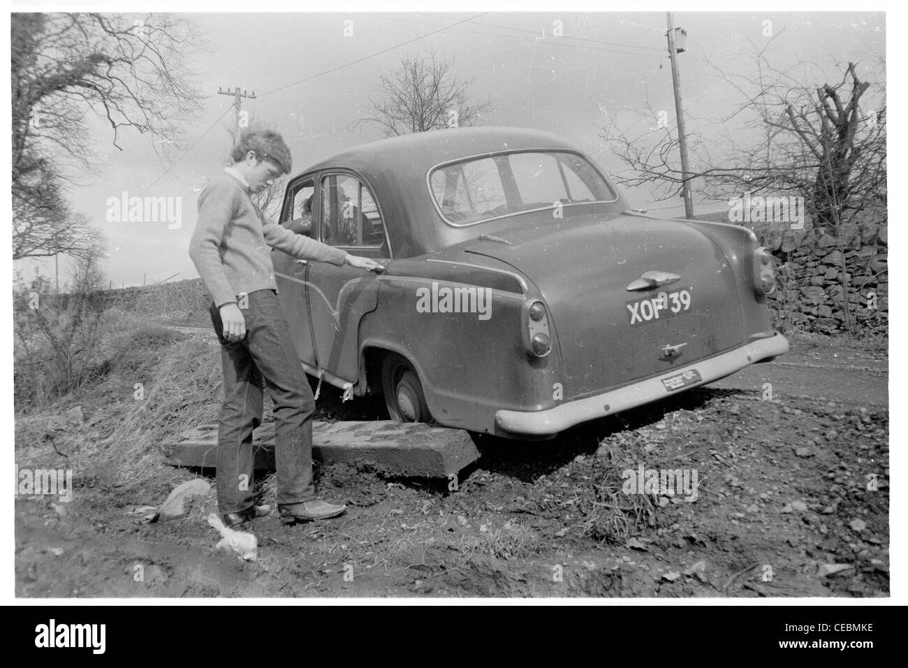 car accident in Scotland, minor road west of Glasgow Stock Photo - Alamy