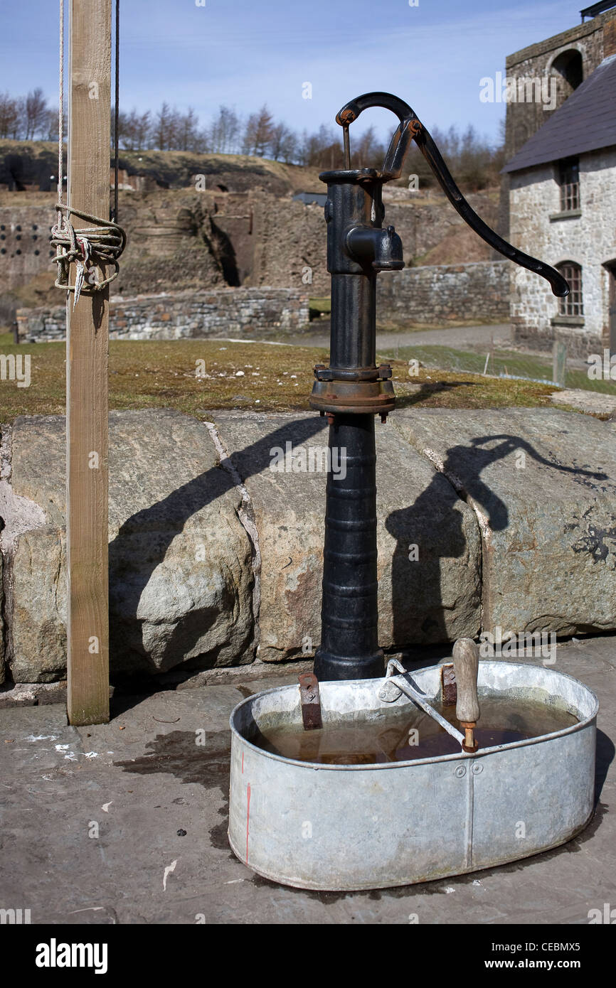 Water pump at Stack Cottages, Blaenavon Ironworks showing proximity of ...