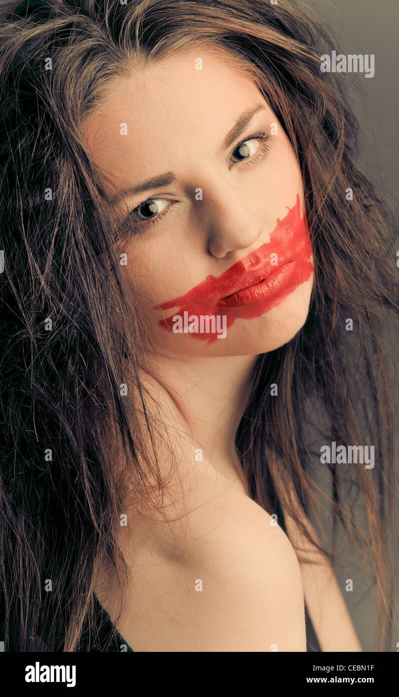 Smeared lipstick hi-res stock photography and images - Alamy