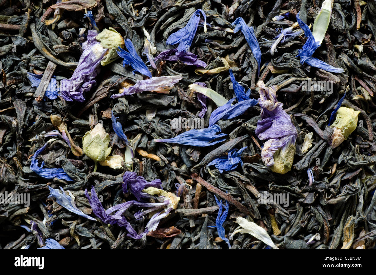 Tea blend with flowers Stock Photo - Alamy