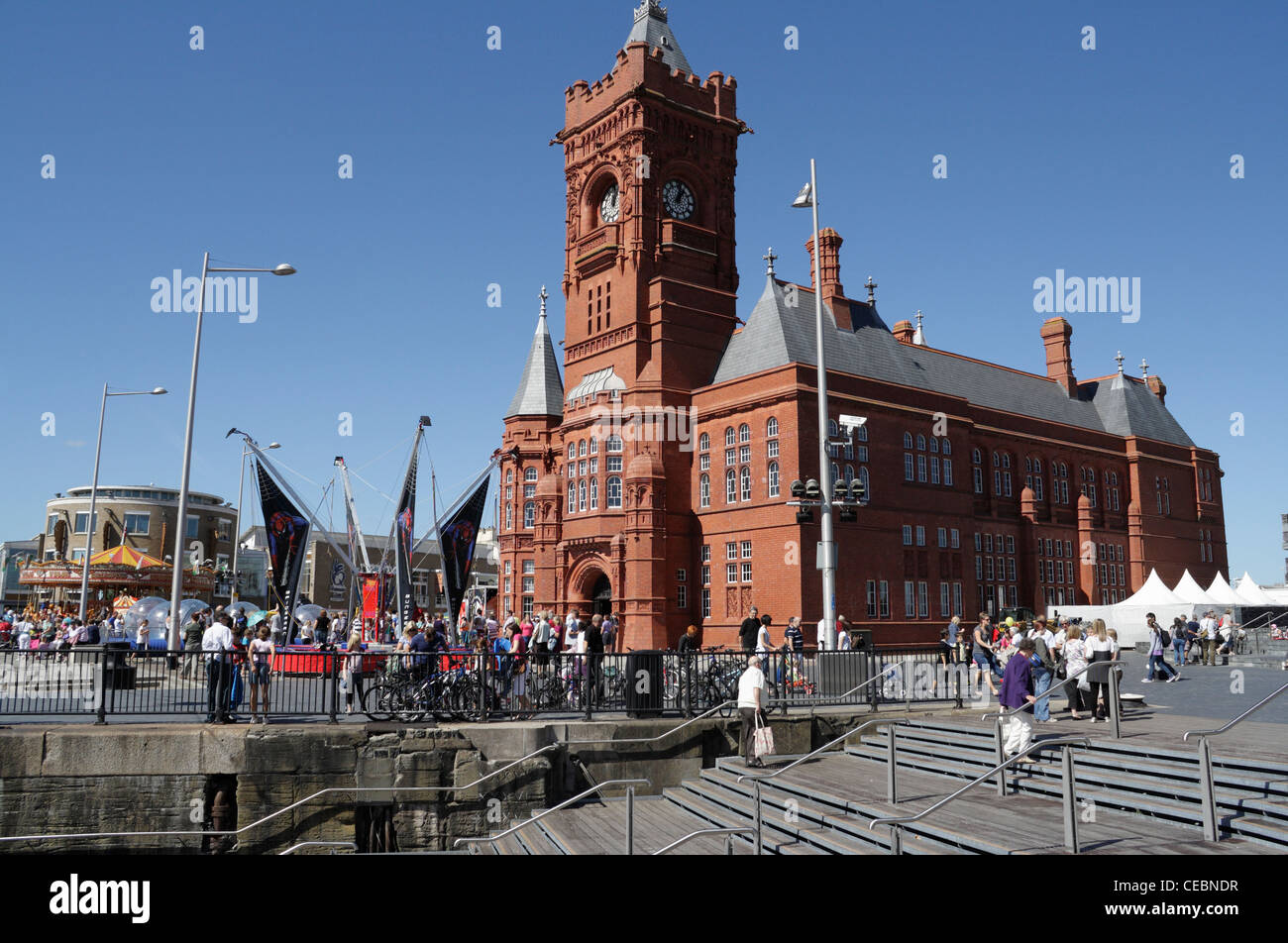 The Pierhead building during the Cardiff bay summer festival event ...