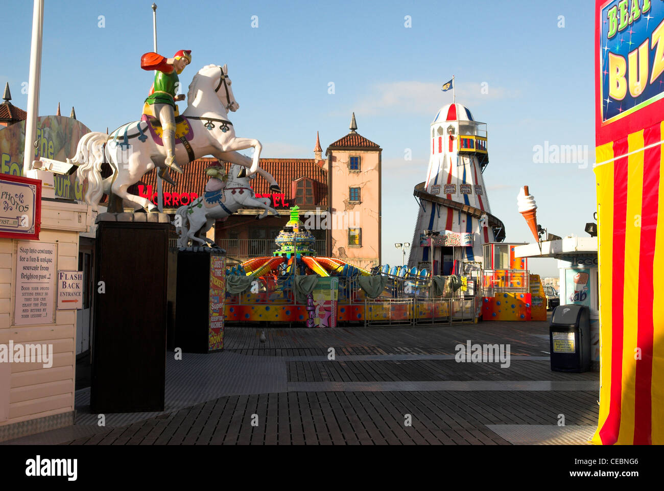 Funfair rides on brighton pier hi-res stock photography and images - Alamy
