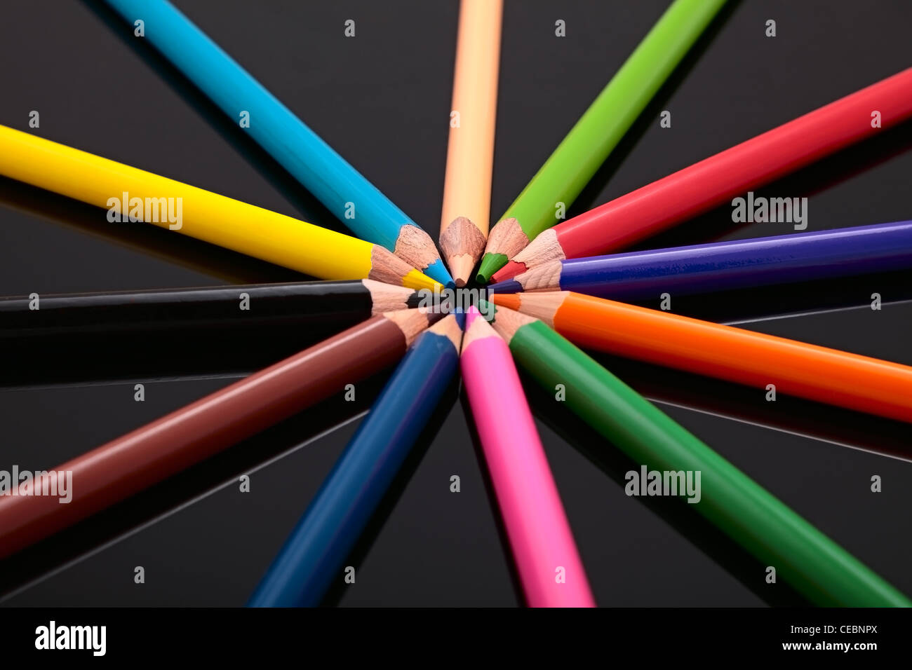 many colored pencils Stock Photo - Alamy