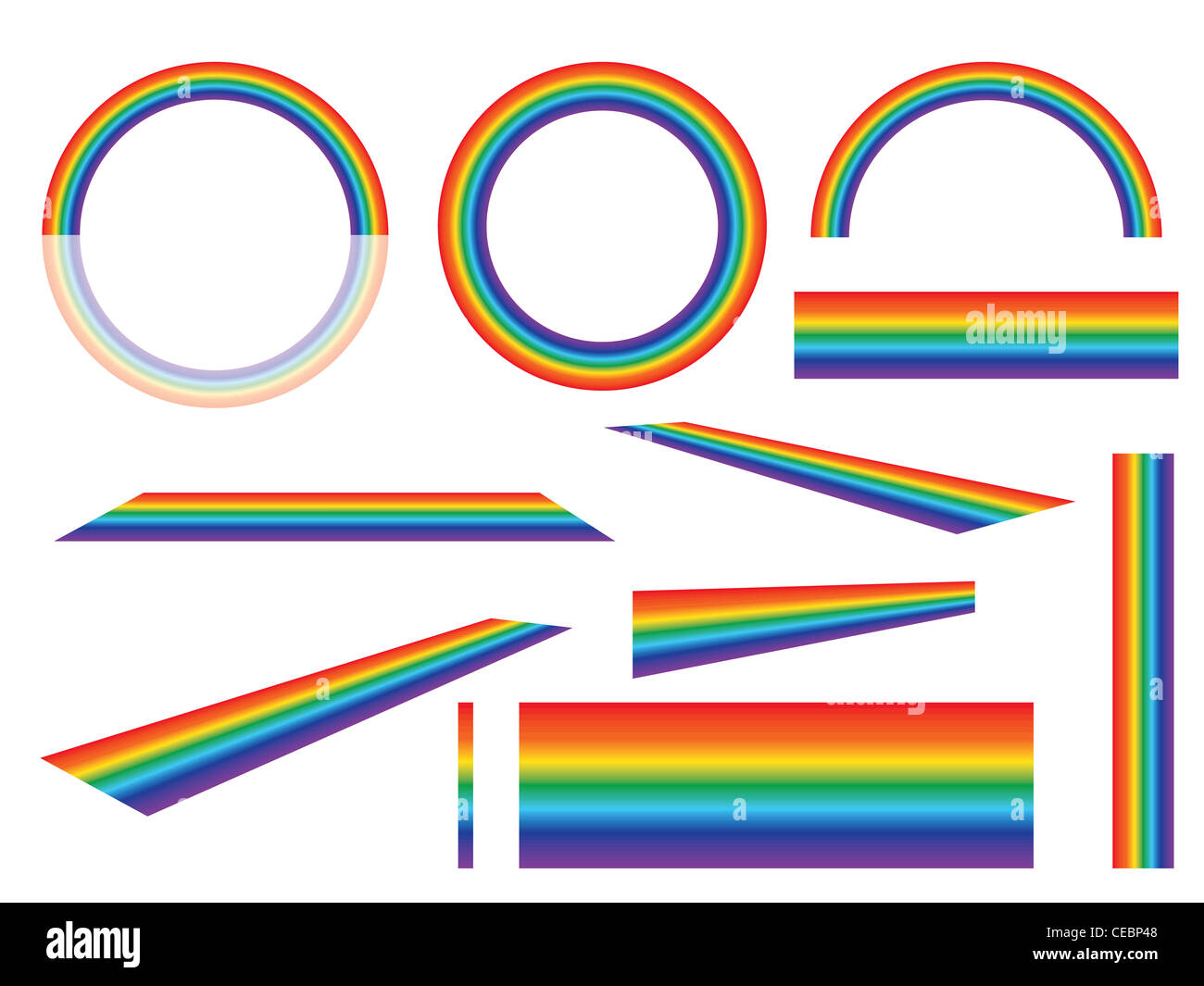 set of rainbow design elements illustration Stock Photo - Alamy