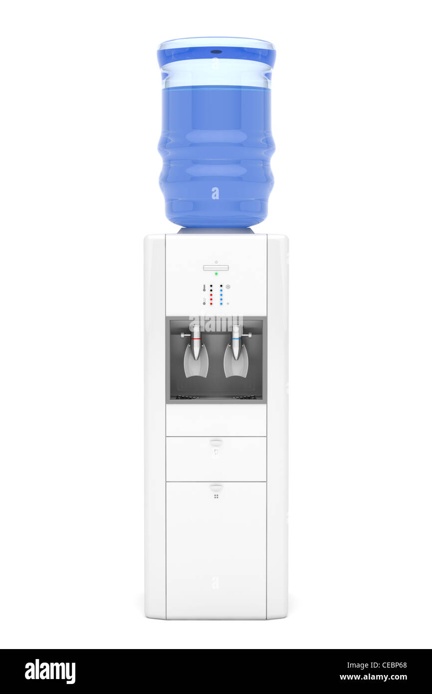 Office water cooler on white background Stock Photo - Alamy