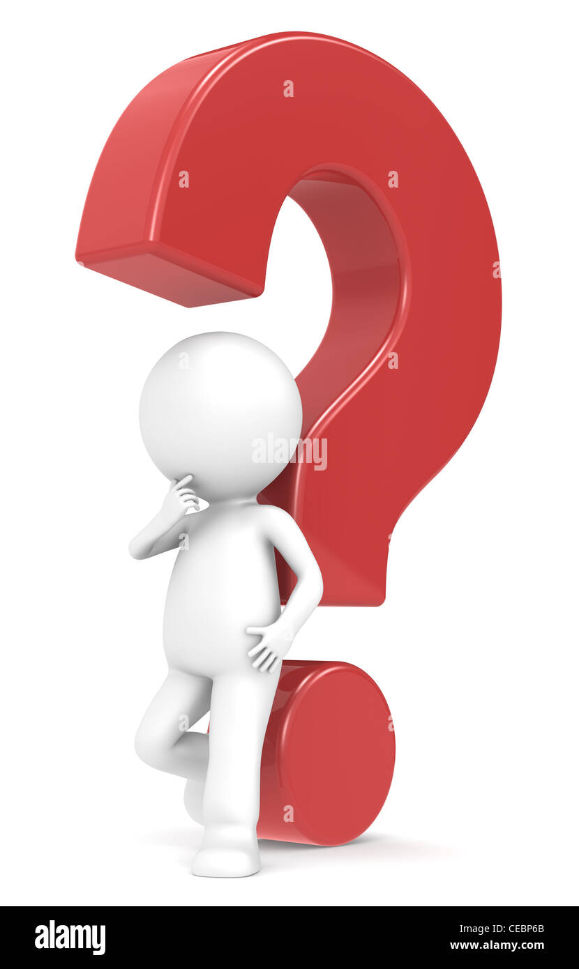 3d human character with a Red question mark Stock Photo - Alamy