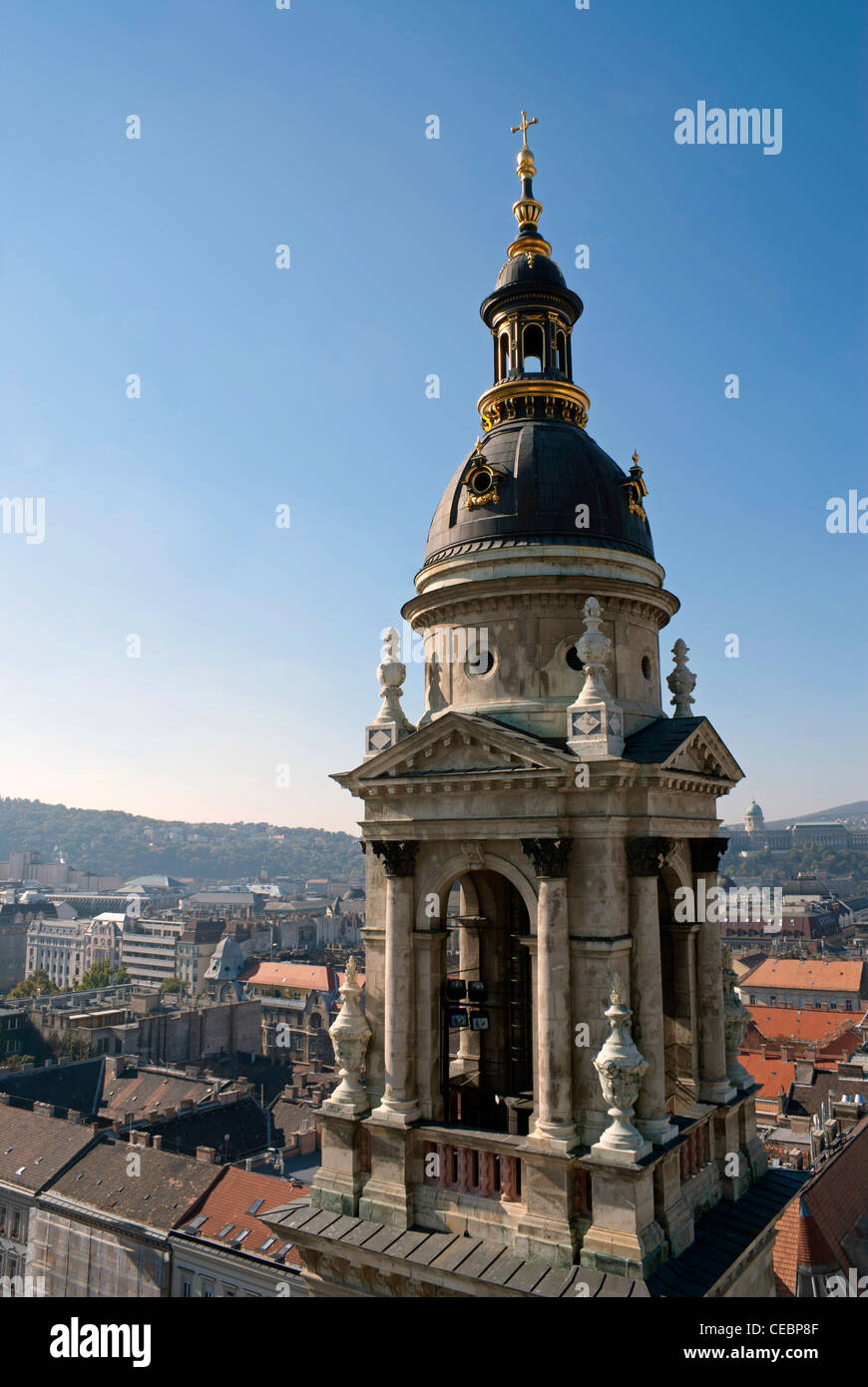 One of the clock towers of St Stephen's Basilica, Budapest, Hungary ...