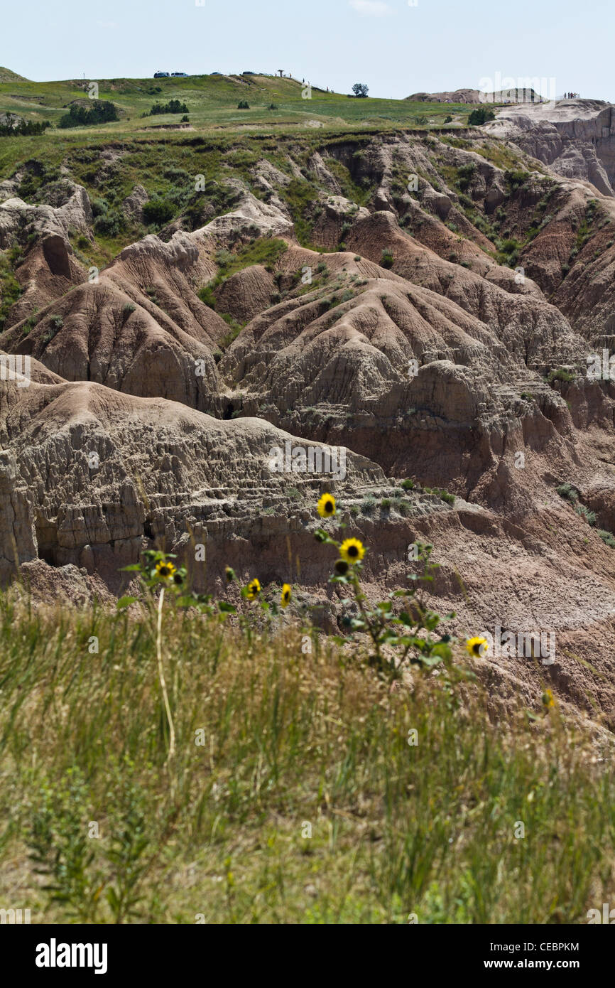 American Badlands Landscape National Park South Dakota in USA overlook ...