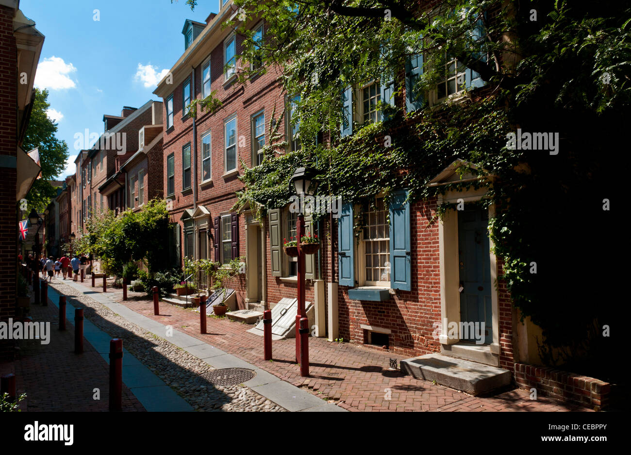 Elfreth's Alley in Philadelphia, USA often referred to as the oldest ...