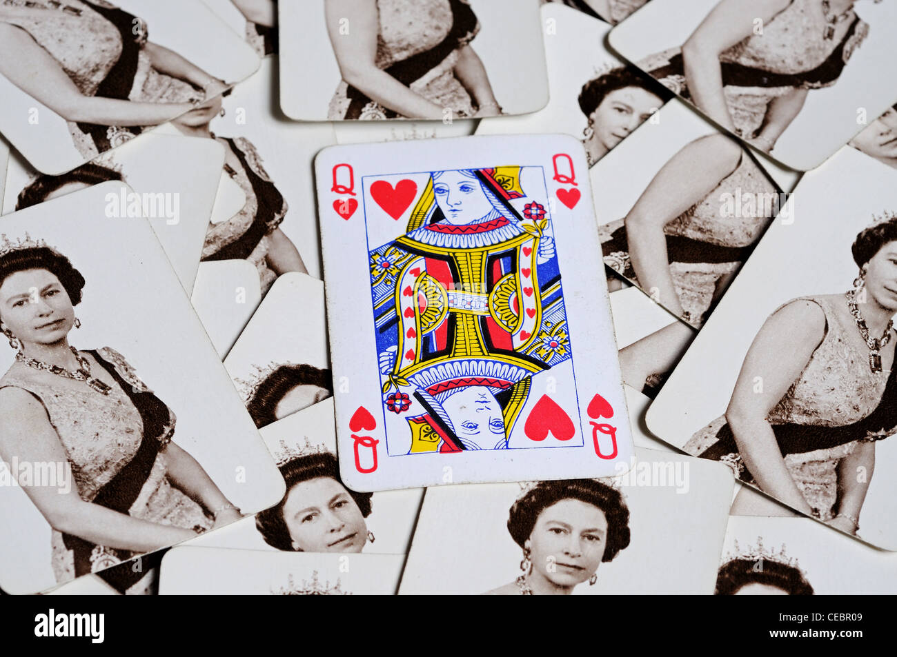 Queen Elizabeth II silver jubilee playing cards, England, UK, Western ...