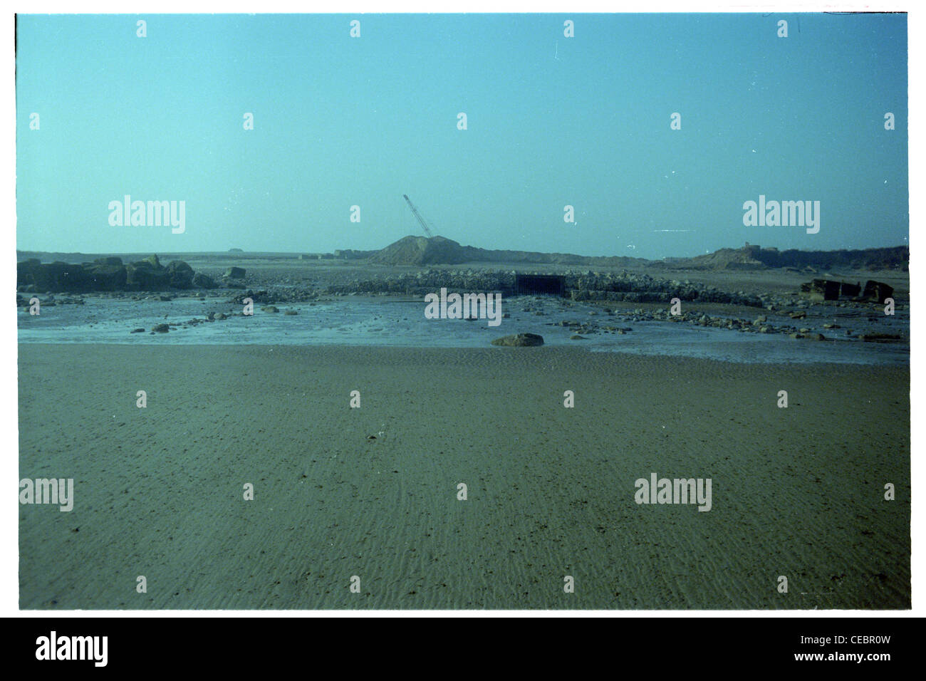 barmston sea end outfall structure after construction showing ...