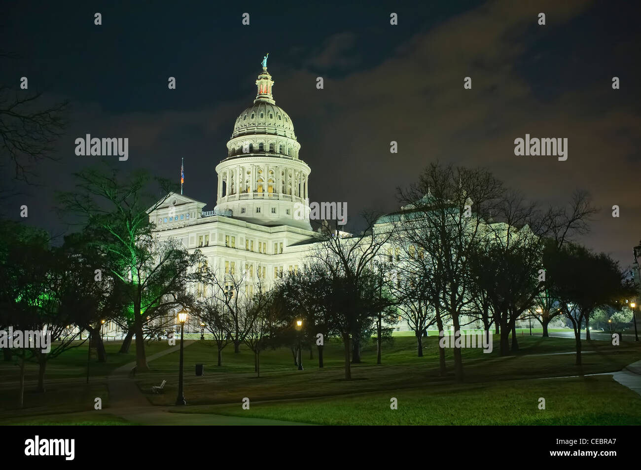Texas State Capitol Building in Austin at night Stock Photo - Alamy
