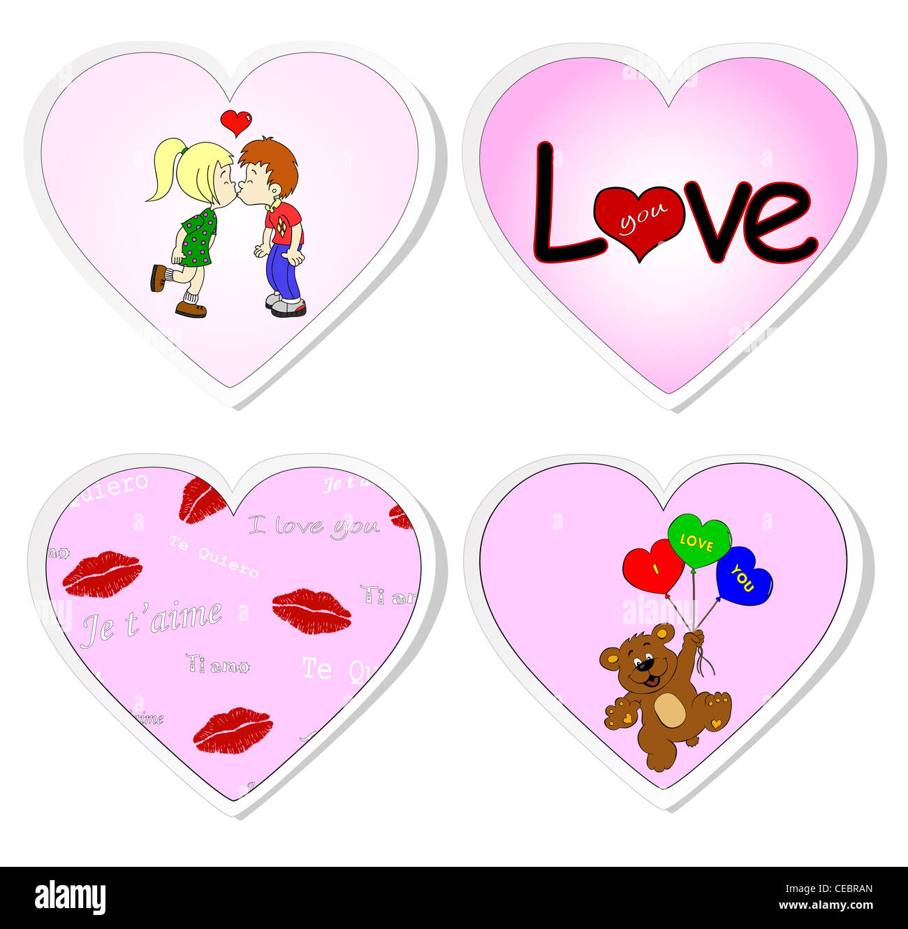 Love stickers - set 2 Stock Photo - Alamy