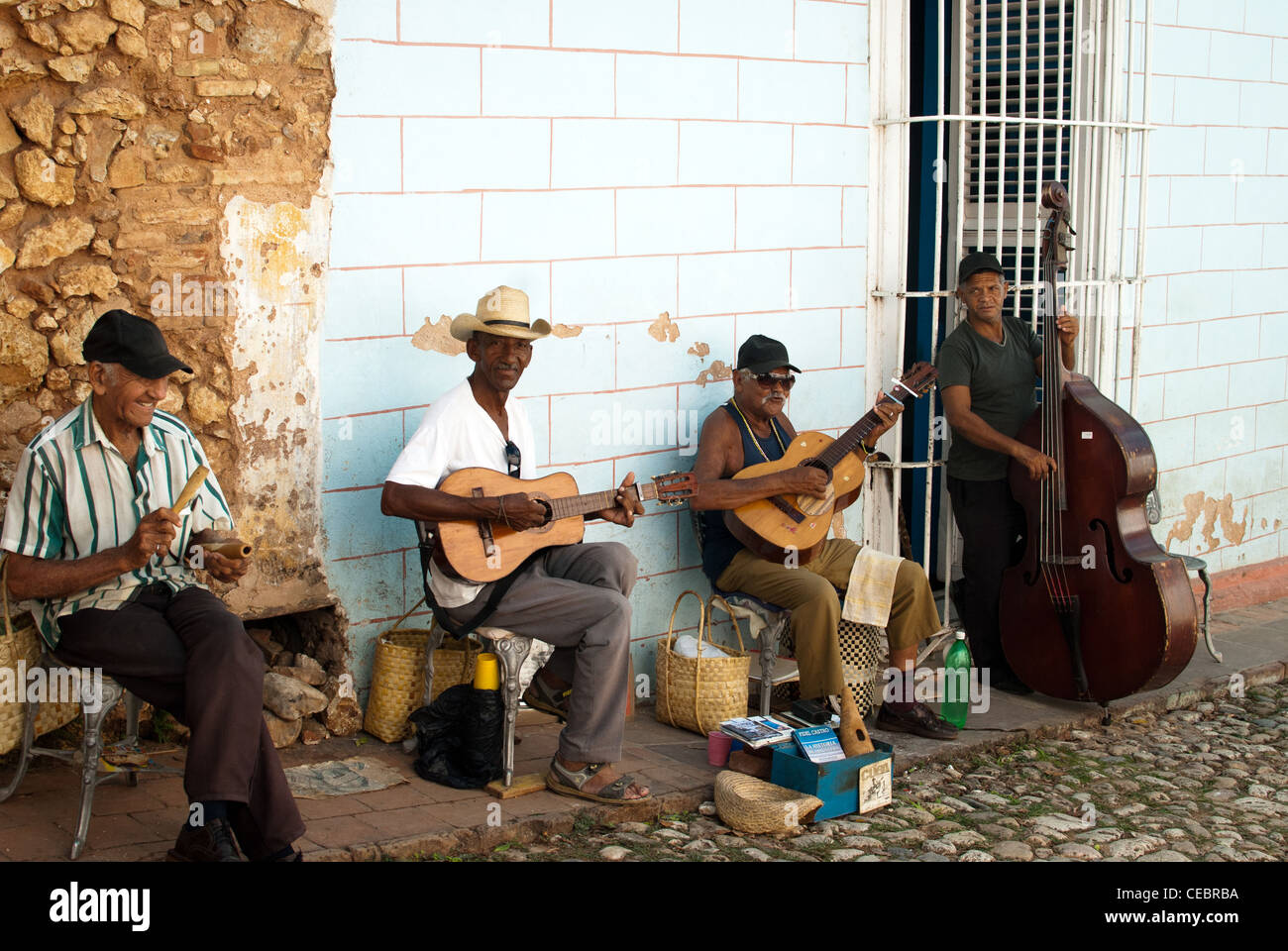 Cuban musicians playing on the street,Trinidad, Cuba Stock Photo - Alamy