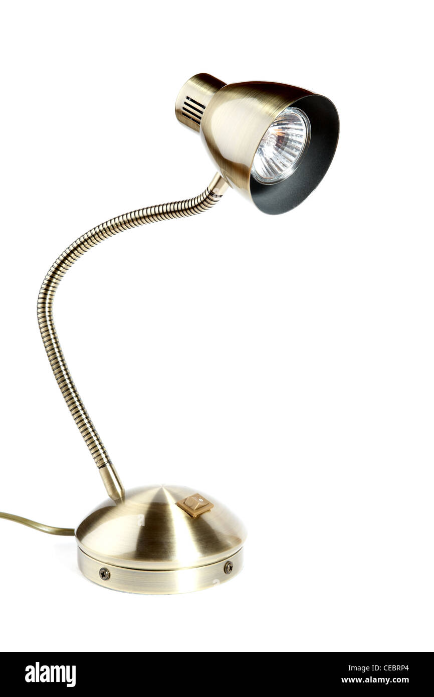 Metallic desk lamp,isolated object on white background Stock Photo - Alamy