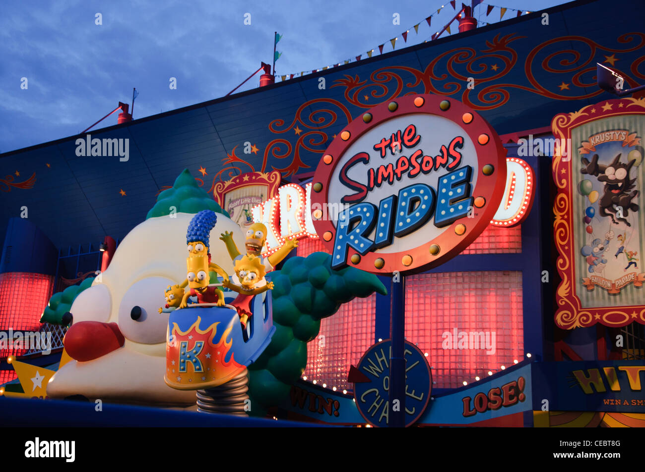 the simpsons ride krustyland in universal studios orlando florida Stock ...