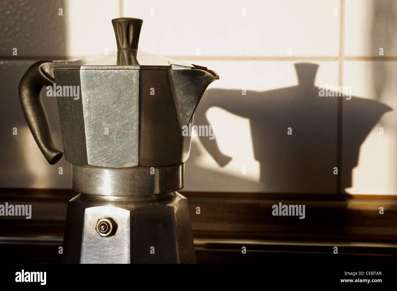 Italian Bialetti Moka Express coffee pot Stock Photo - Alamy