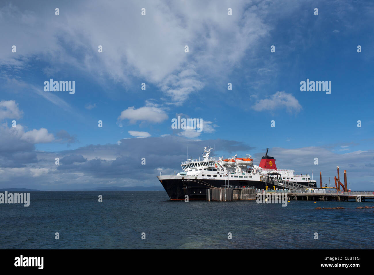 The ferry from Ardrossan to Brodick arrives in Brodick as the crew ...
