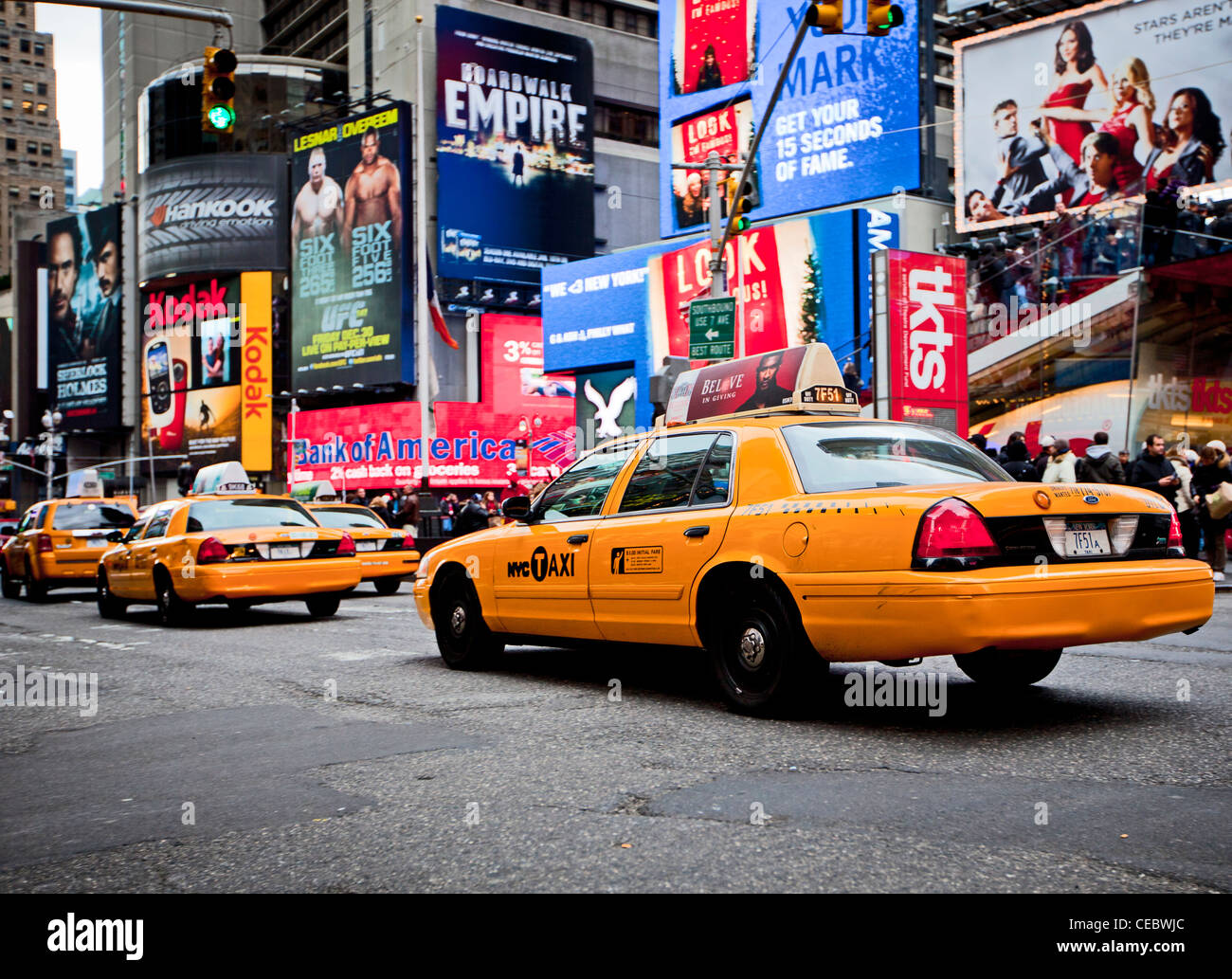 Times square taxi hi-res stock photography and images - Alamy