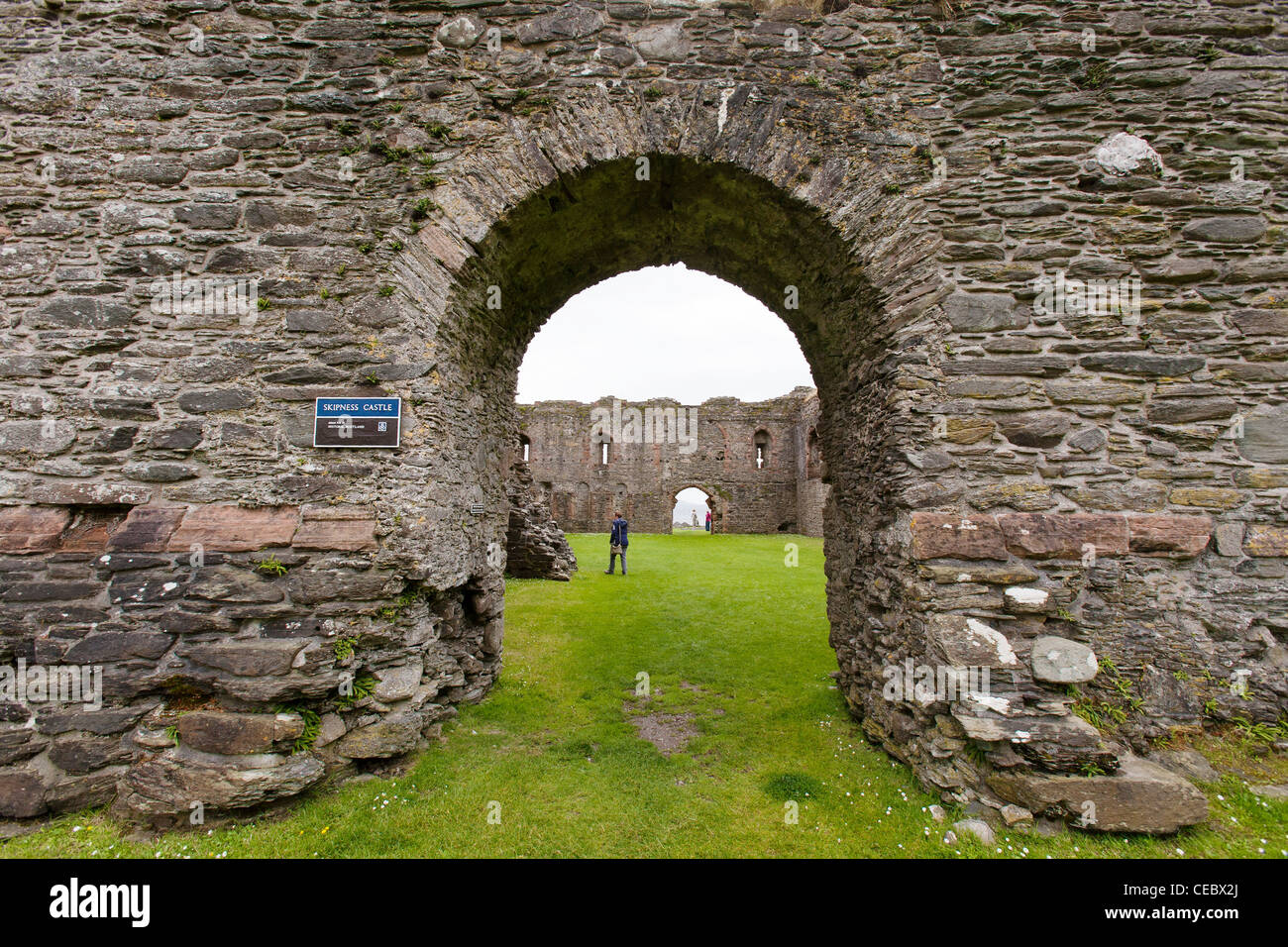 Details of the ruins of Skipness Castle, an abandoned and ruined castle ...