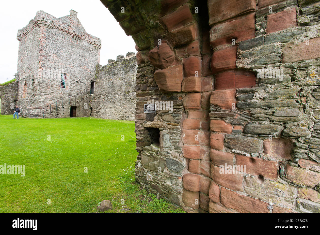 Details of the ruins of Skipness Castle, an abandoned and ruined castle ...