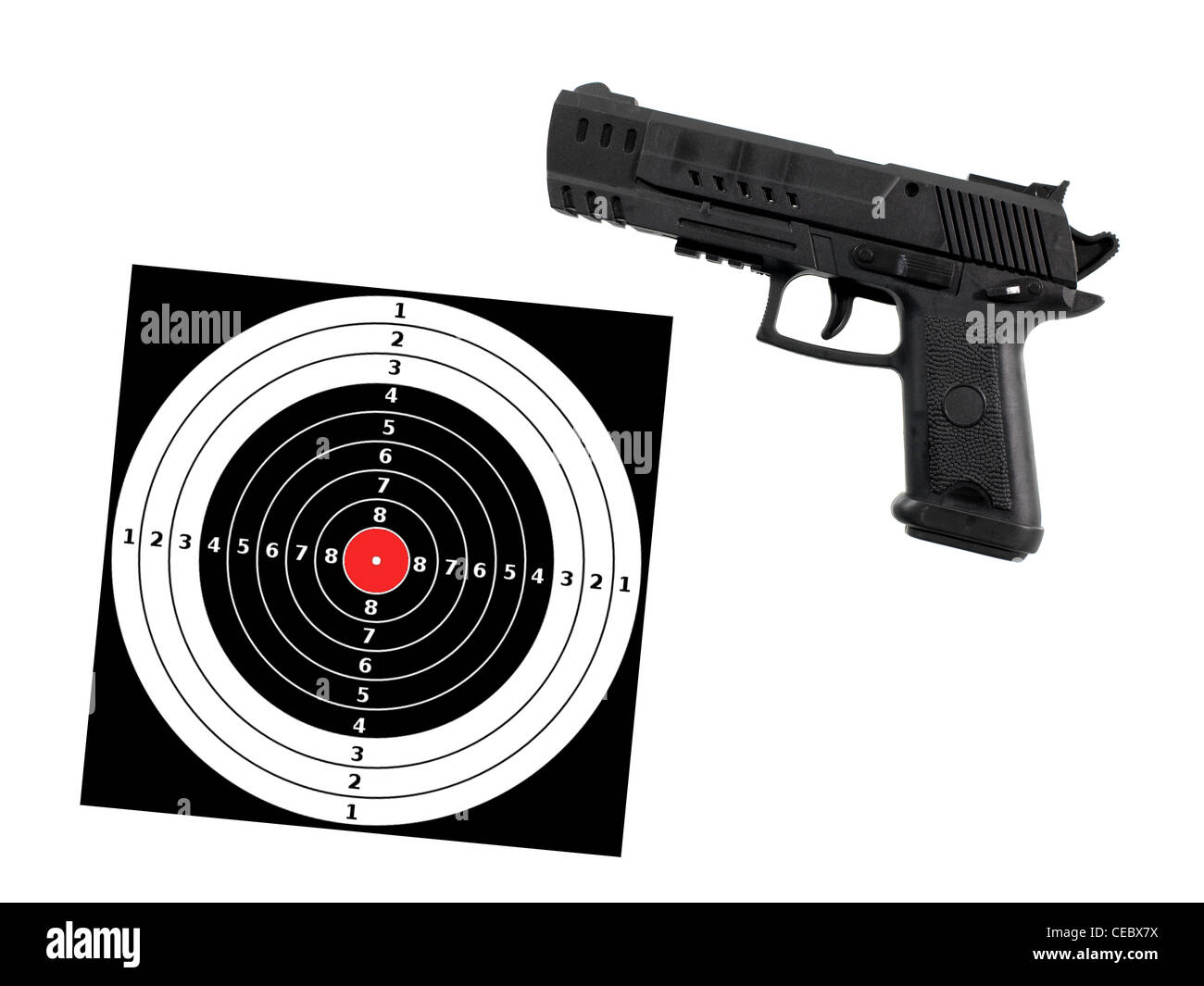A toy hand gun isolated against a white background Stock Photo - Alamy