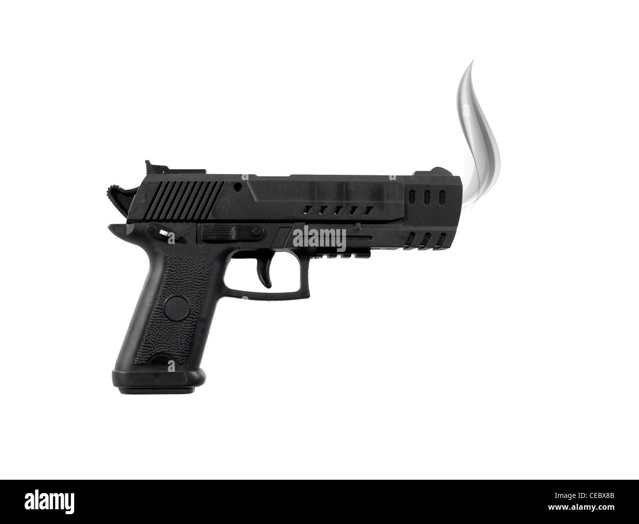 A toy hand gun isolated against a white background Stock Photo - Alamy