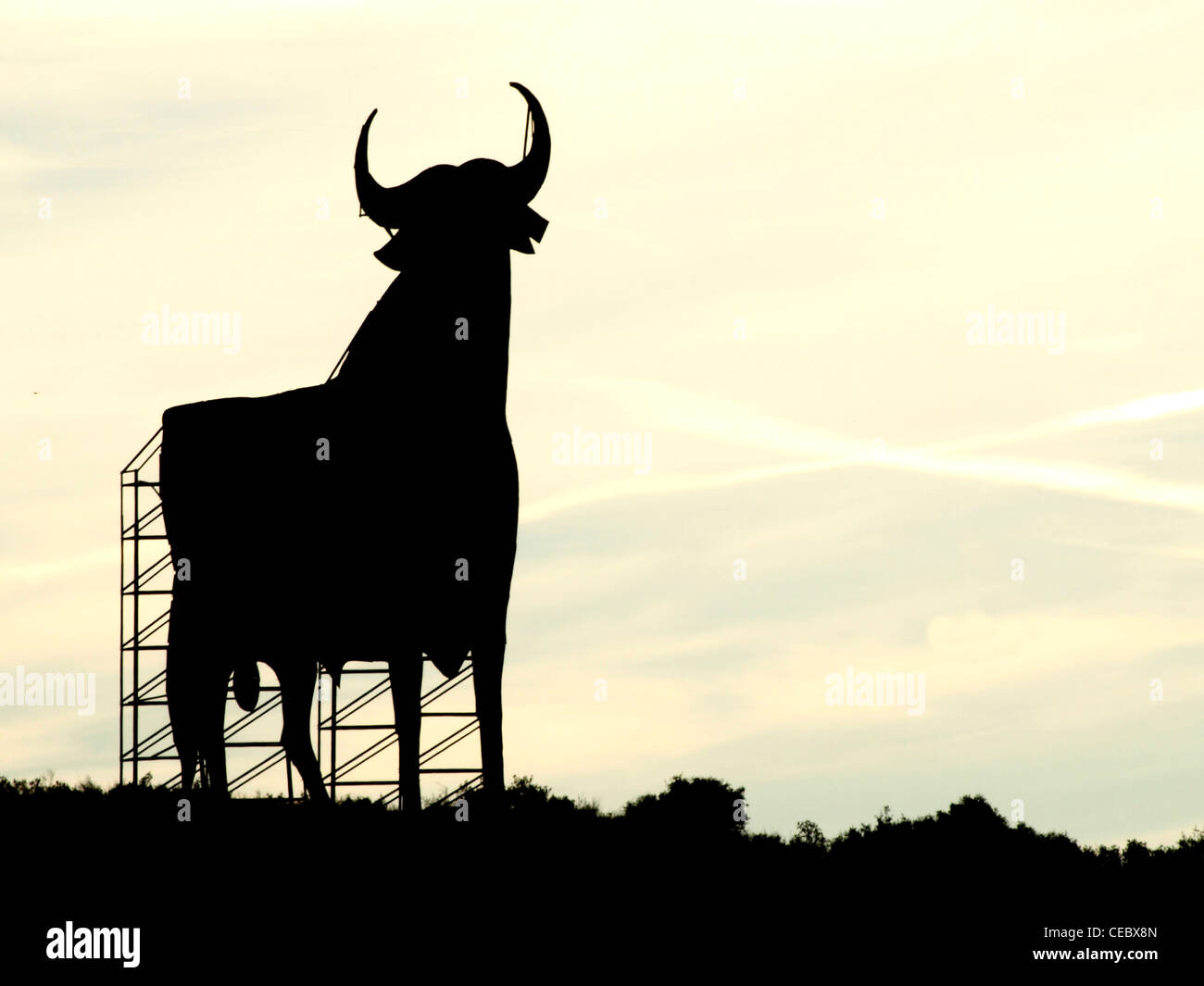 image of a black bull as a symbol of spain Stock Photo - Alamy