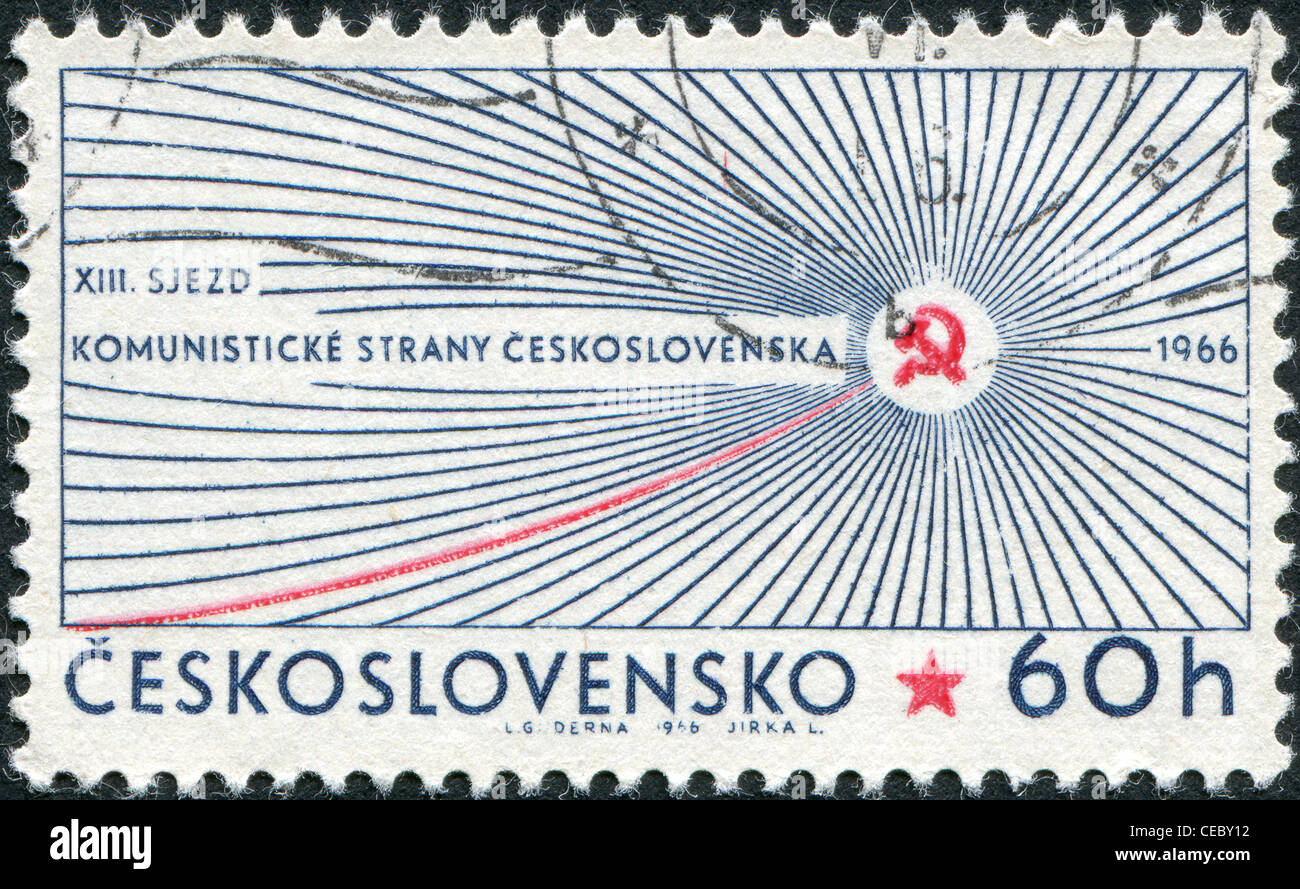 Dedicated Congresses of the Communist parties, shows the hammer and ...