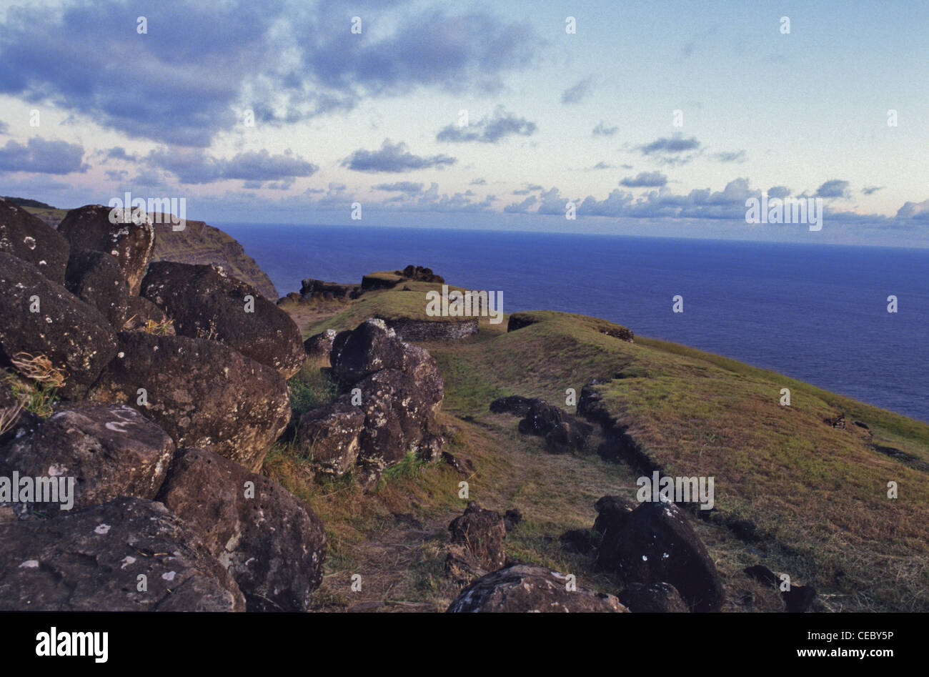 Orongo Easter Island, rapa nui, Chile Stock Photo - Alamy