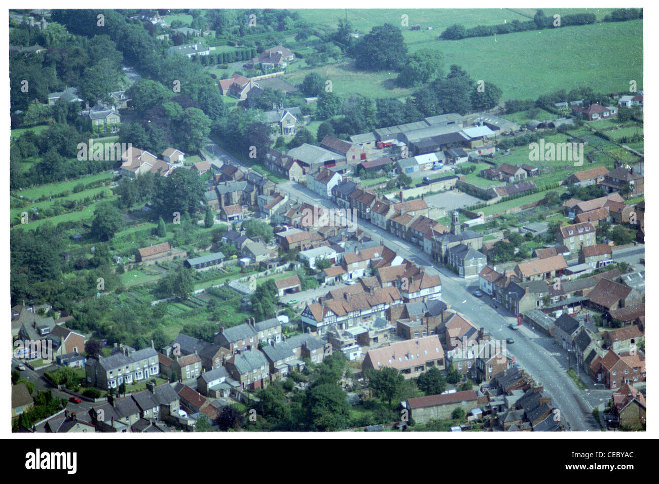 Oblique aerial view of South Cave village in east Yorkshire, looking ...