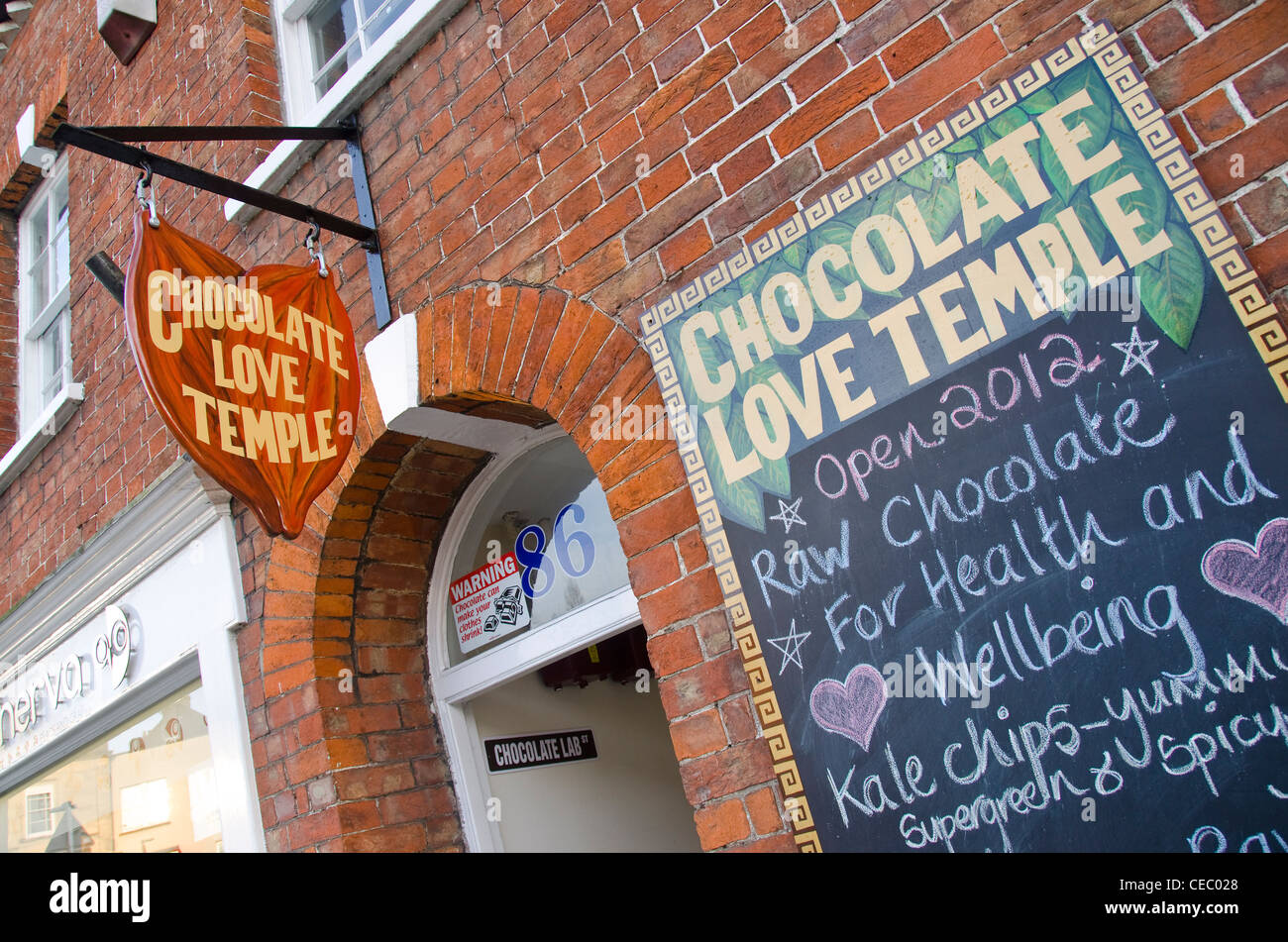 Chocolate love temple, chocolatier, Glastonbury, England, UK Stock ...