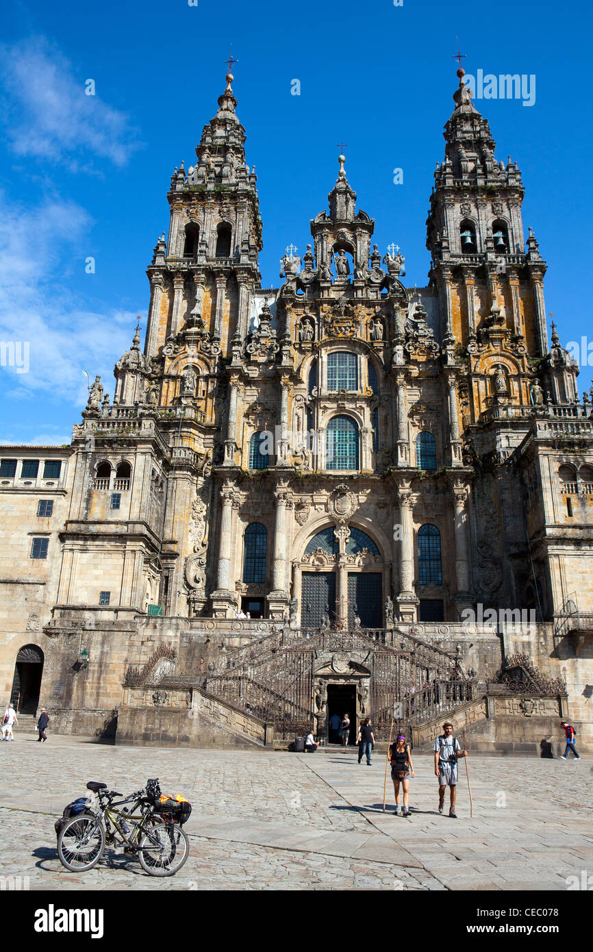 Camino de Santiago pilgrims at journey's end at the Santiago de ...